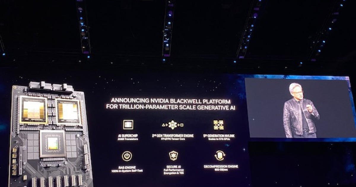 [르포]"세계 최대 AI 콘서트 열렸다"…엔비디아, 새로운 플래그십 AI칩 B100 공개