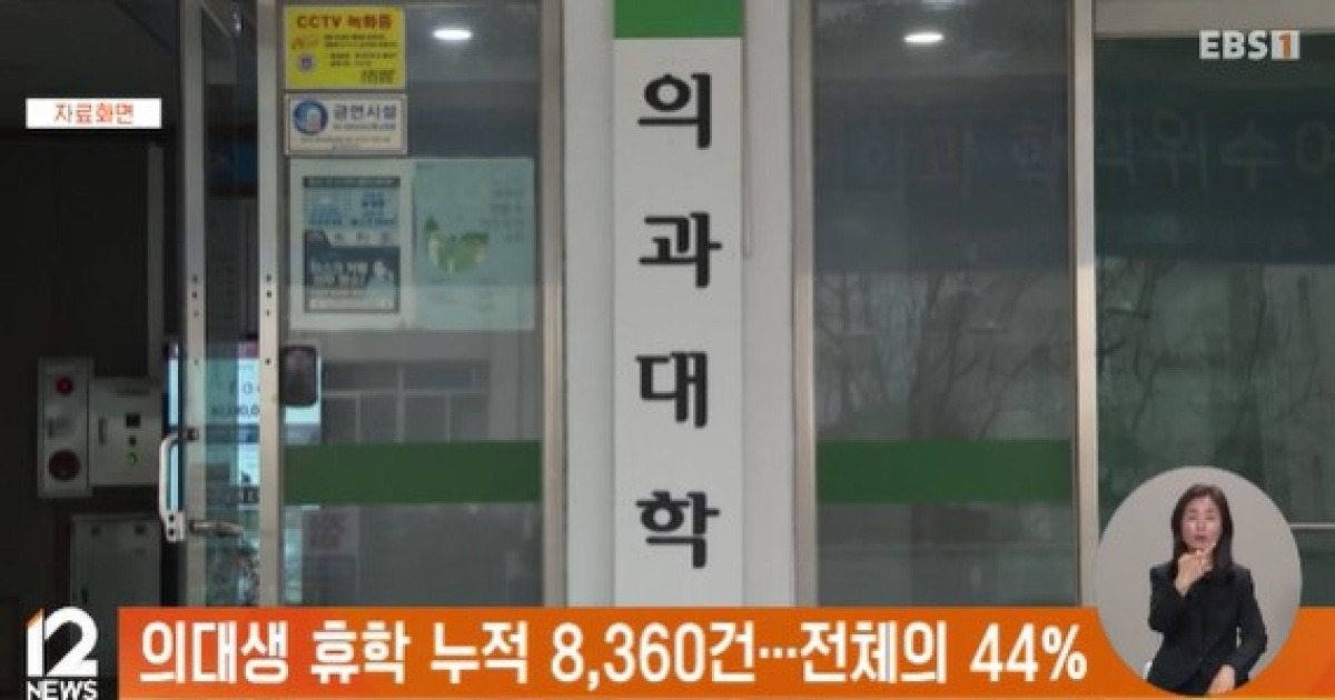 의대생 휴학 누적 8,360건…전체의 44%