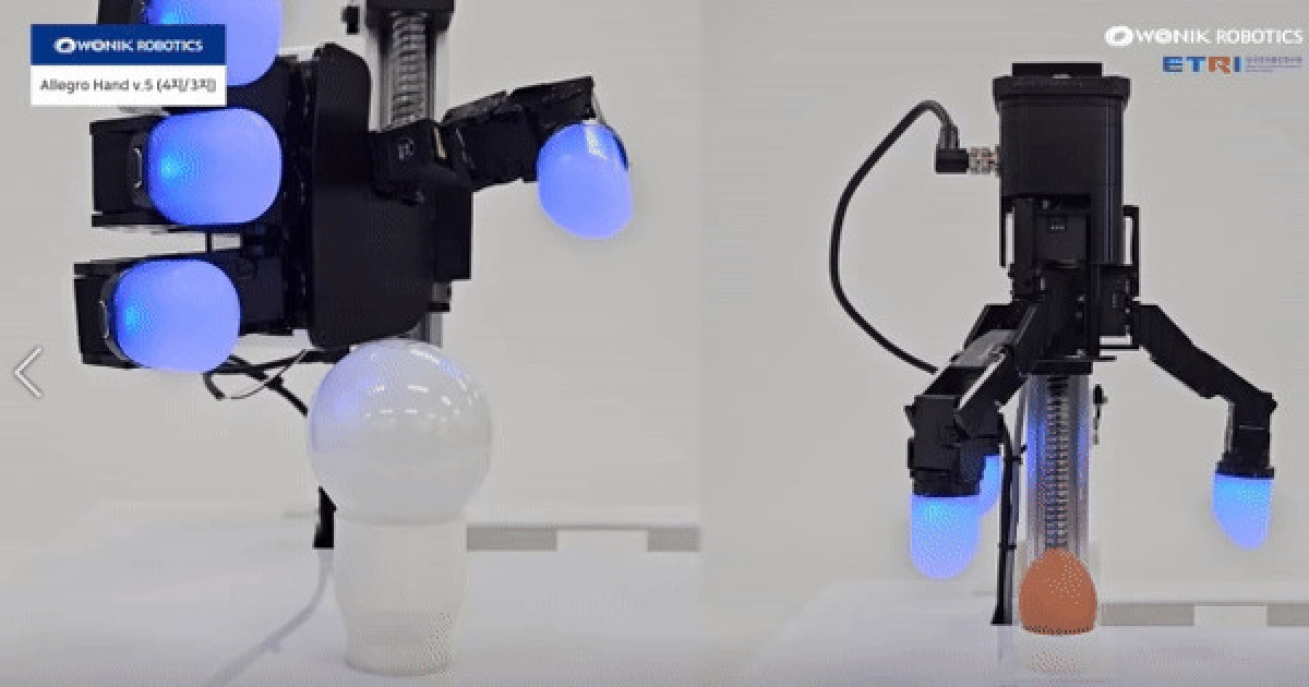 "무른 과일도 구분하는 로봇손가락" ETRI 360도 초감각 로봇헨드 개발