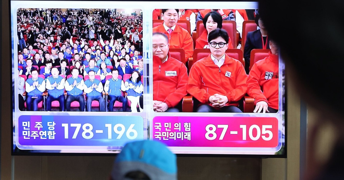 "민주·민주연합 178~196석, 국민의힘·미래 87~105석" [방송3사 출구조사]