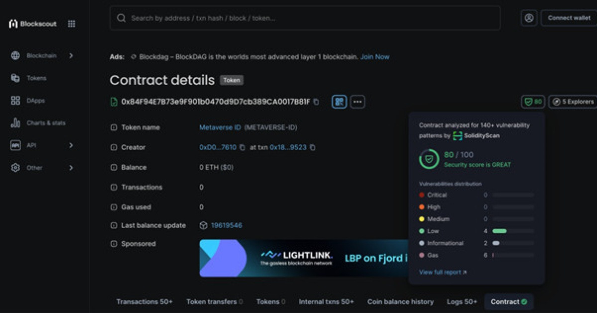 Enhancing Smart Contract Security With SolidityScan and Blockscout Integration
