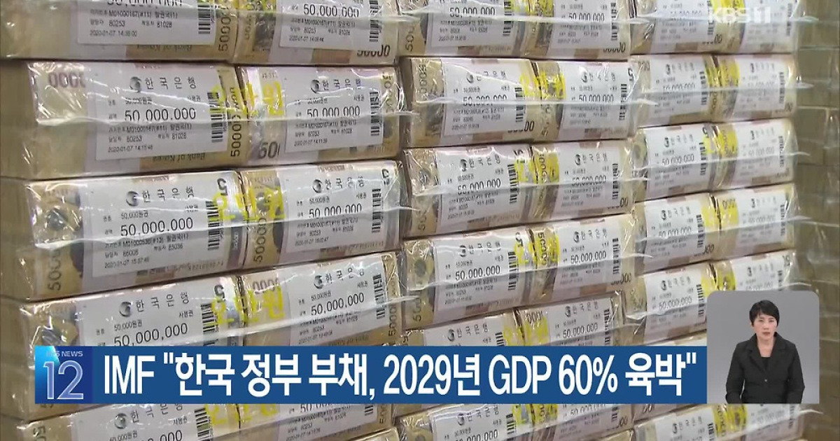 IMF “한국 정부 부채, 2029년 GDP 60% 육박”