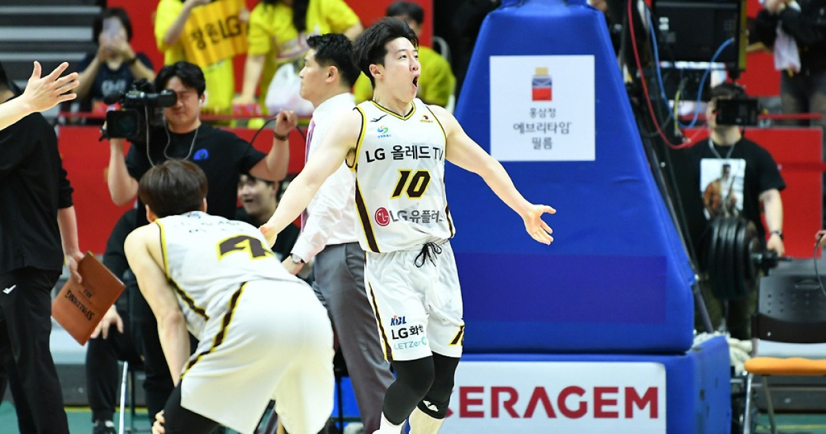 [KBL 4강PO] LG 챔프전까지 1승만 더! 윤원상 버저비터 위닝샷, KT 심장에 꽂혔다