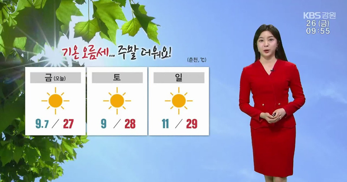 [날씨] 강원 기온 오름세…주말 초여름 날씨