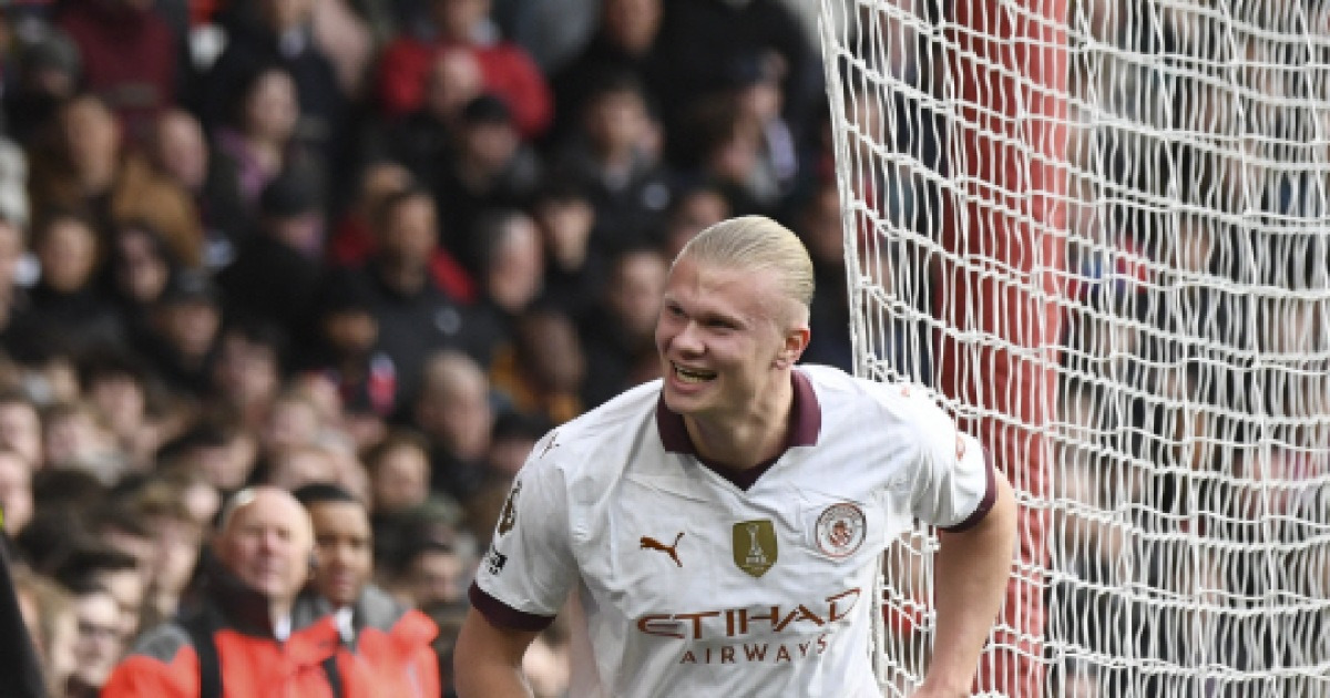 다시 치고 나가는 홀란, EPL 21호골… 맨체스터시티, 선두 턱밑 추격