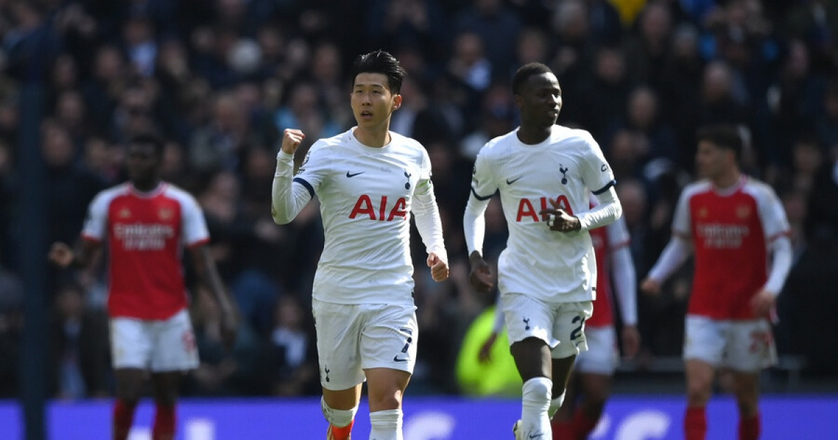 손흥민, EPL 16호골에도 '챔스 진출 빨간불'…토트넘 북런던더비 2-3 패 '아스널 우승 성큼→36년 만에 원정 연승'