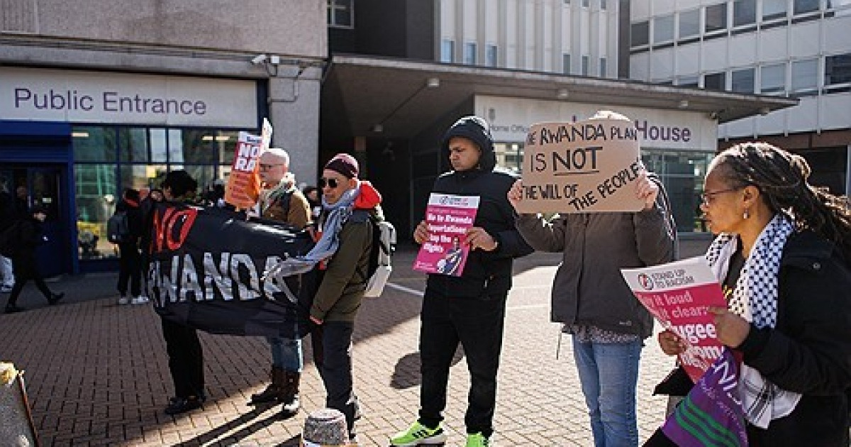 BRITAIN RWANDA IMMIGRATION PROTEST