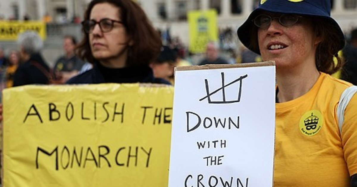 BRITAIN ROYALTY ANTI MONARCHY PROTEST