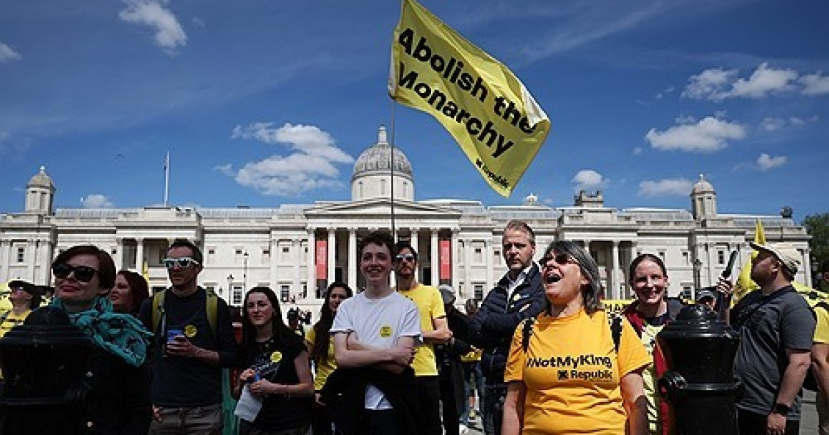 BRITAIN ROYALTY ANTI MONARCHY PROTEST