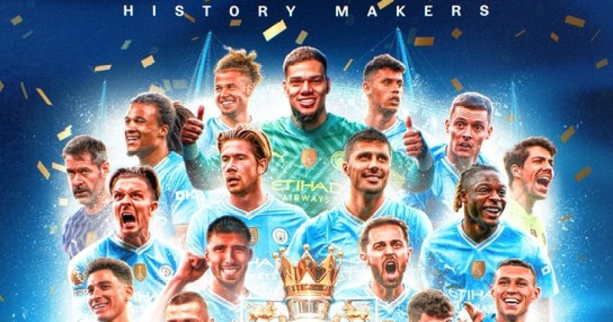 ‘EPL 최초 4연패 달성!’ 맨시티, ‘포든 멀티골’ 앞세워 웨스트햄 3-1 꺾고 2023-24 EPL 우승!