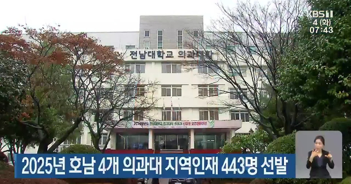 2025년 호남 4개 의과대 지역인재 443명 선발