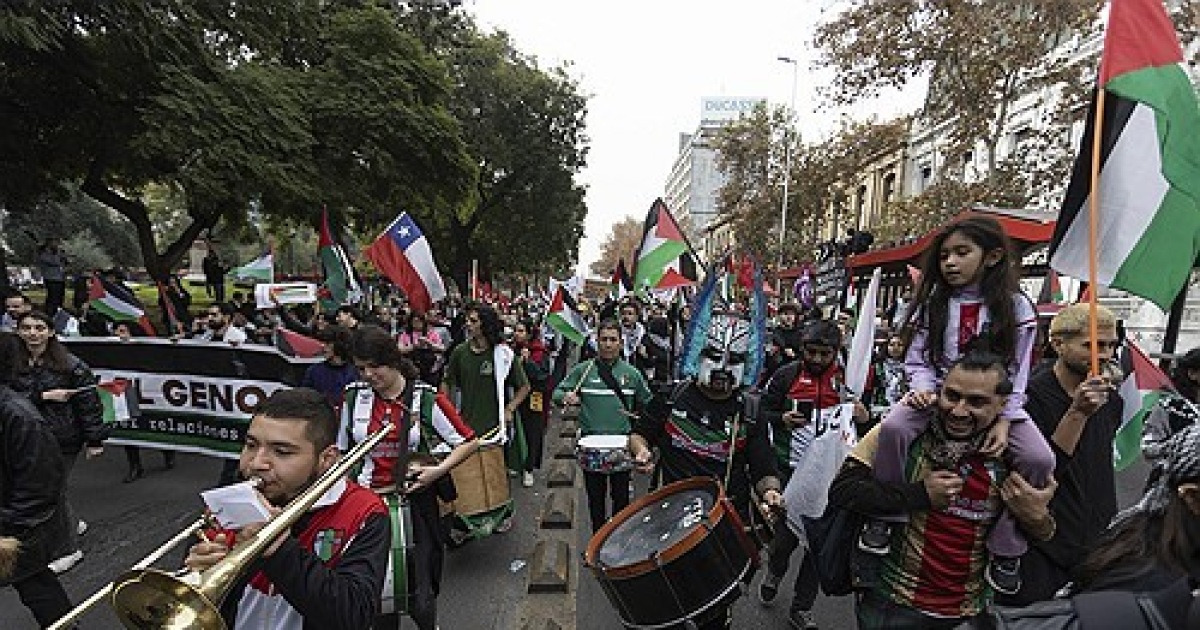 CHILE PRO PALESTINIAN DEMONSTRATION