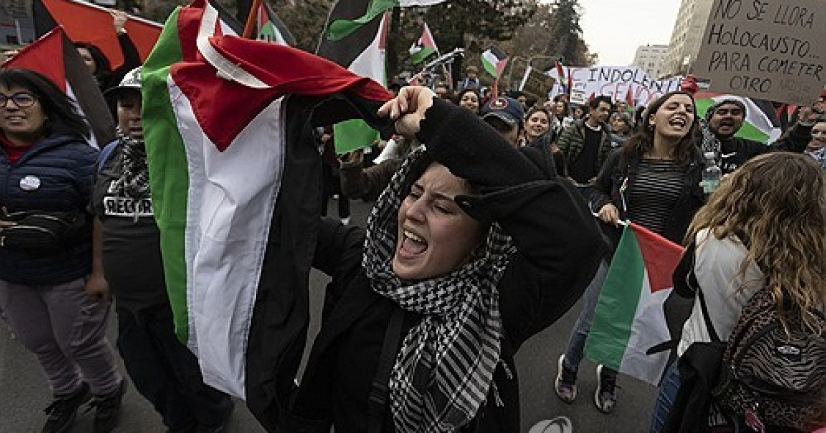 CHILE PRO PALESTINIAN DEMONSTRATION