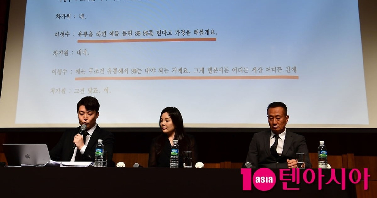 [TEN포토]녹취록 공개하는 첸백시 INB100 소속사