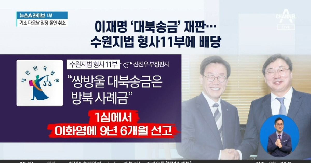 이재명 ‘대북송금 재판 ‘이화영 유죄 재판부에 배당
