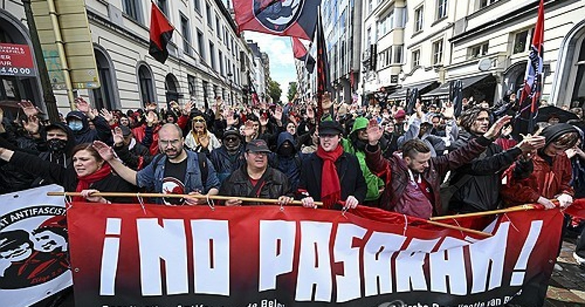 BELGIUM ANTI FASCIST PROTEST