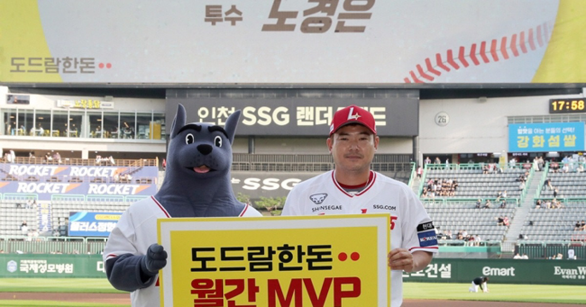 SSG 랜더스, 도드람한돈 월간 MVP 투수 노경은-타자 박지환