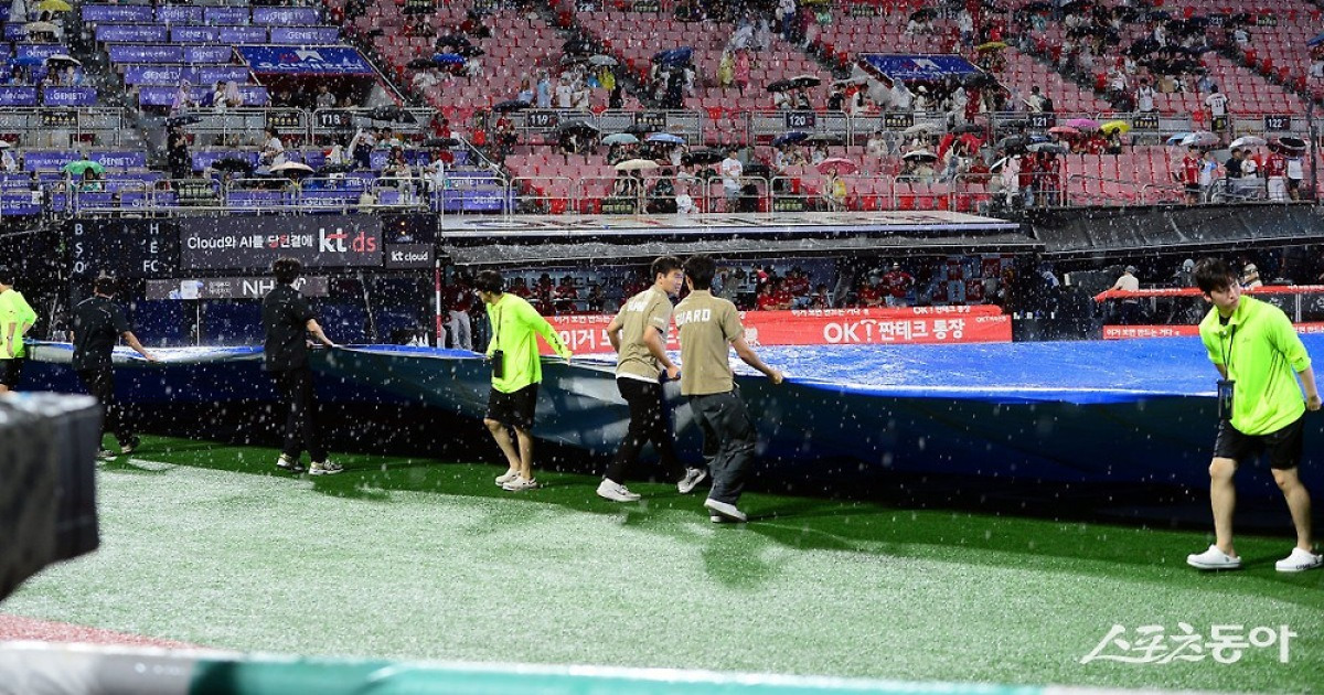 KT-SSG ‘6회초, 갑작스런 폭우’