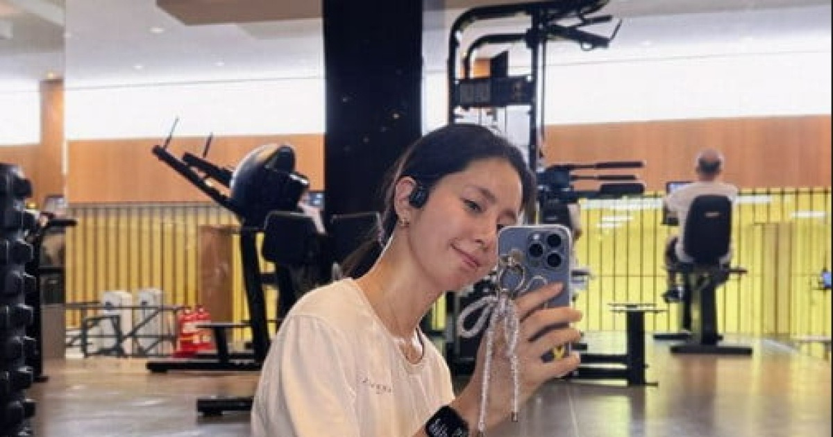 '차범근 며느리' 한채아, 목에 땀 흘려가며 '167cm 46kg' 유지