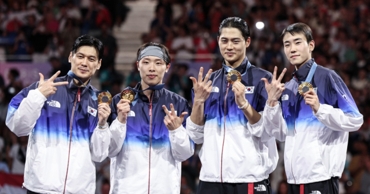 펜싱 남자 사브르 단체전 '3연패' 뒤엔 'SKT' 20년 후원 있었다