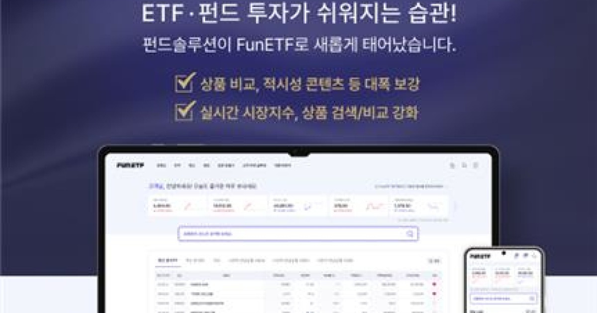 삼성자산운용, ETF·펀드 비교 플랫폼 'FunETF' 개설