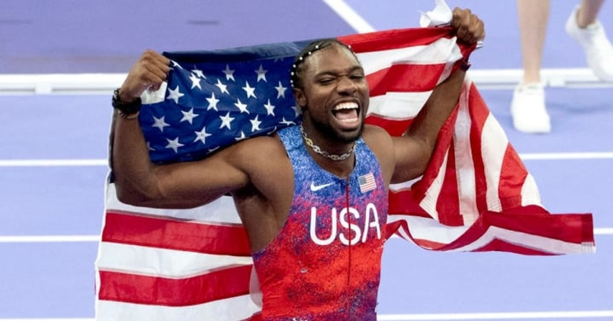 0.005초 차....美 노아 라일스, 육상 남자 100m 금메달 품었다