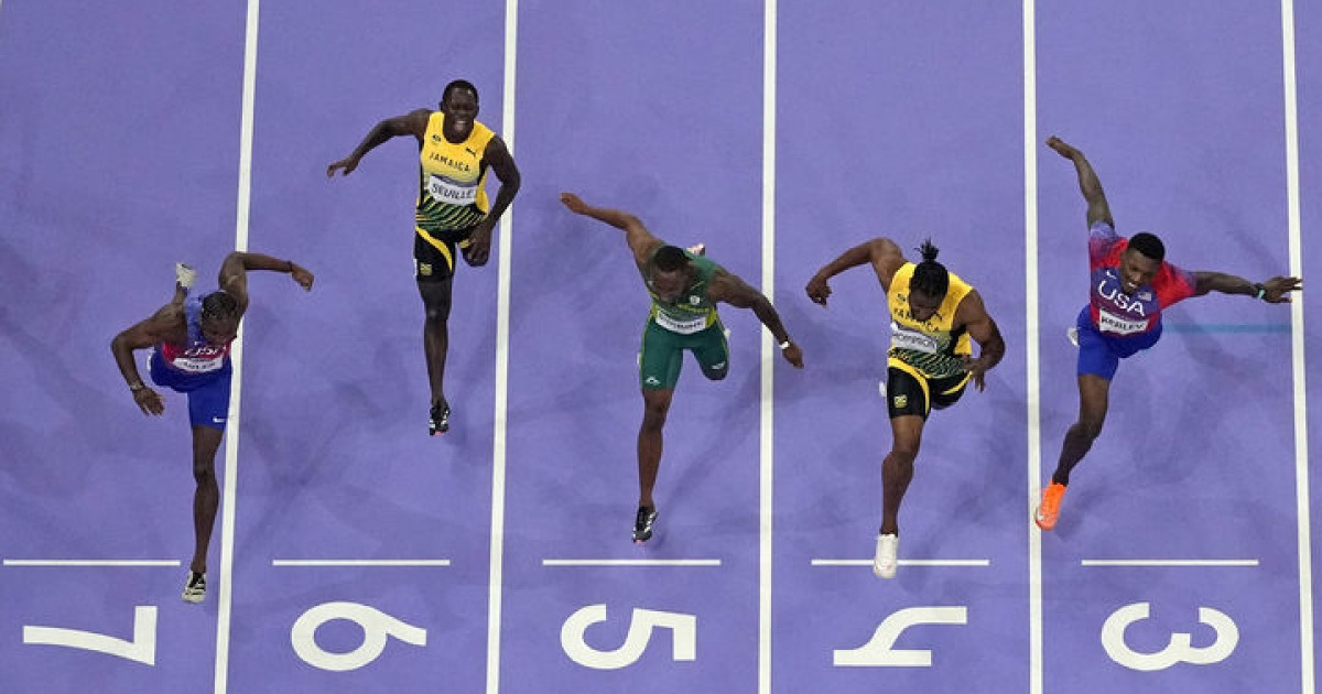육상 100m 노아 라일스, 0.005초 차이로 금메달 [뉴시스Pic]