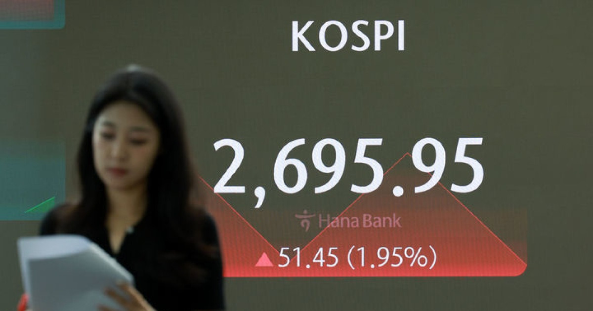 코스피, 50.99p(1.93)% 오른 2695.49 출발