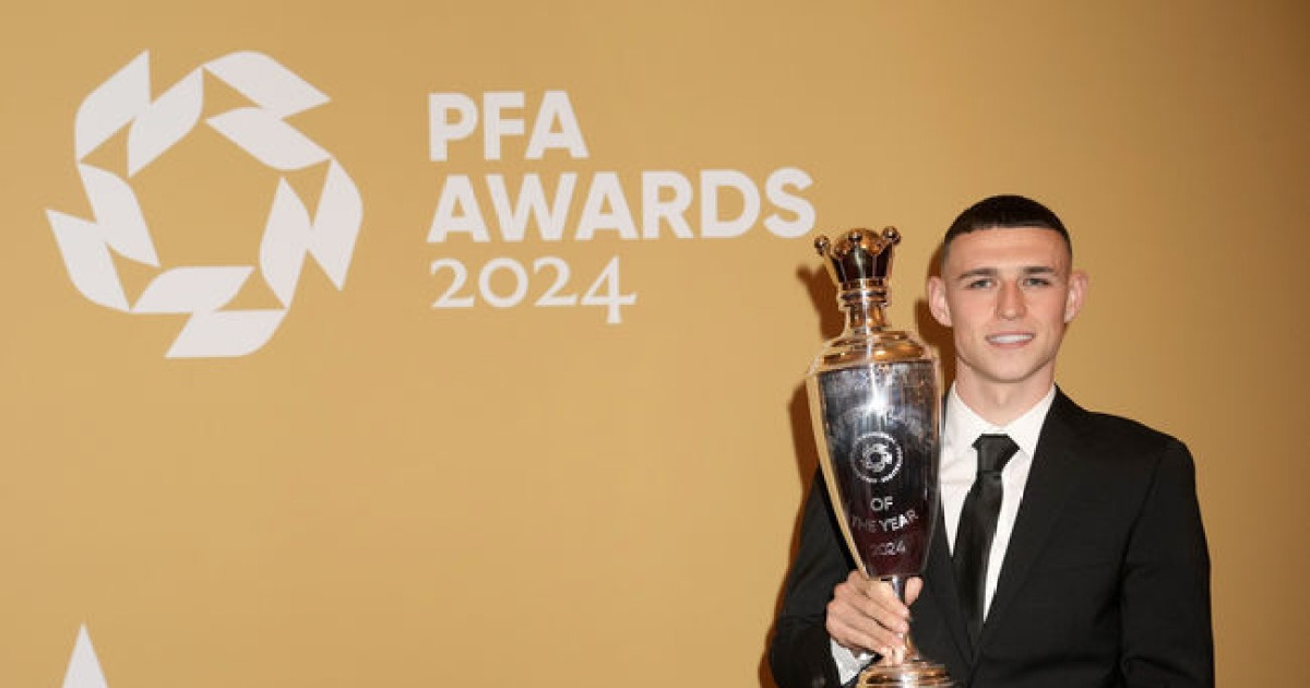 '맨시티의 슈퍼 에이스' 포든, PL 이어 PFA 올해의 선수상도 석권...영플레이어는 파머 [공식발표]