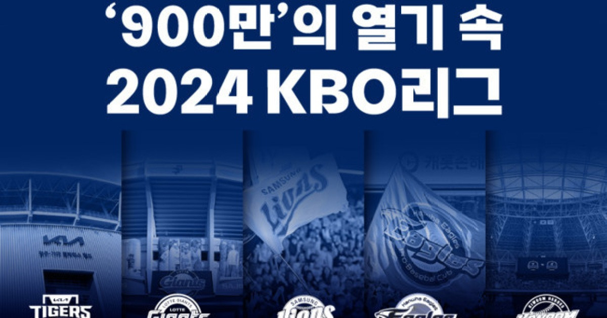 ‘2024 KBO 리그 900만 관중 달성’ 관중 및 팬 지표 분석..6개 구단 100만 관중 유력