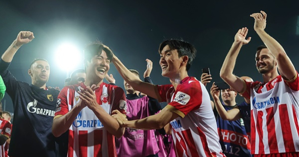 '황인범·설영우 풀타임' 즈베즈다, PO 2차전 2-0 완승…UCL 본선 진출