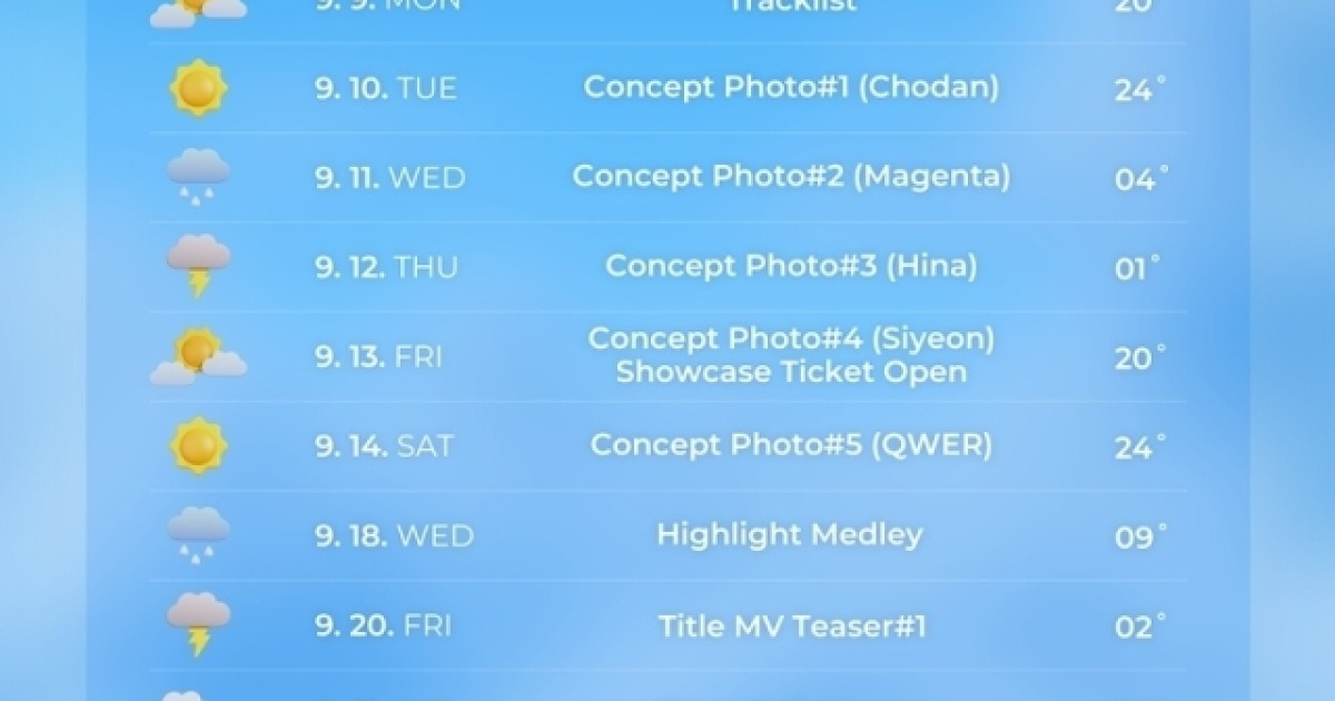 QWER, 23일 미니 2집 'Algorithm's Blossom'로 컴백…타임 테이블 공개