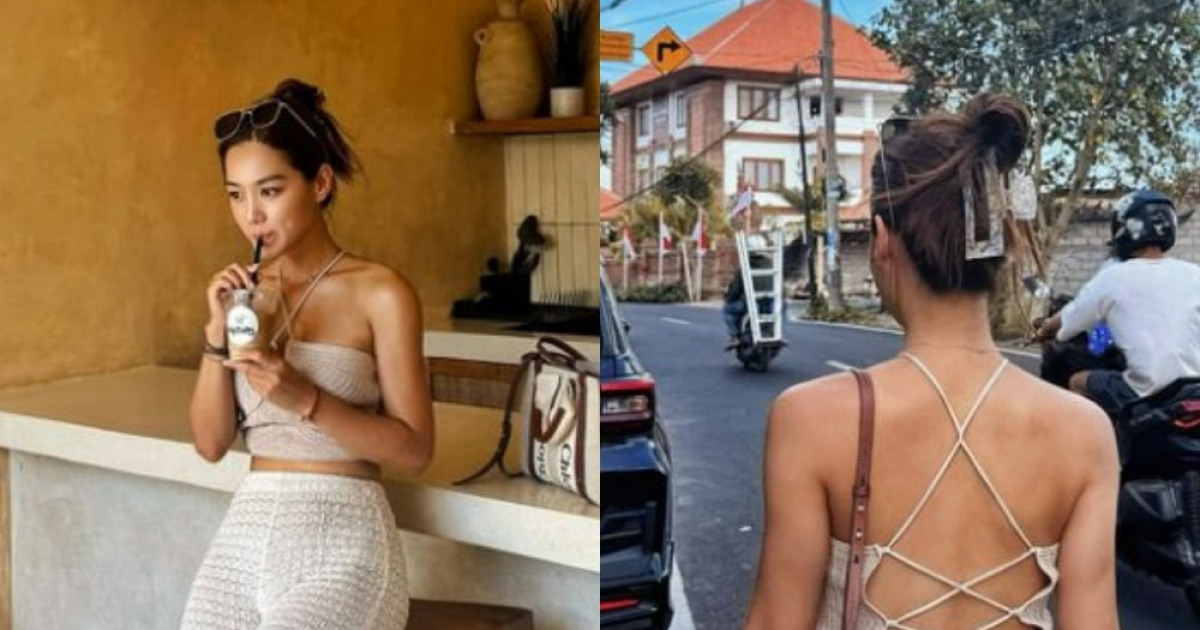 '160cm 43kg' 김희정, 과감한 뒤태 노출+탄탄 애플힙에 현지인도 '힐끔'