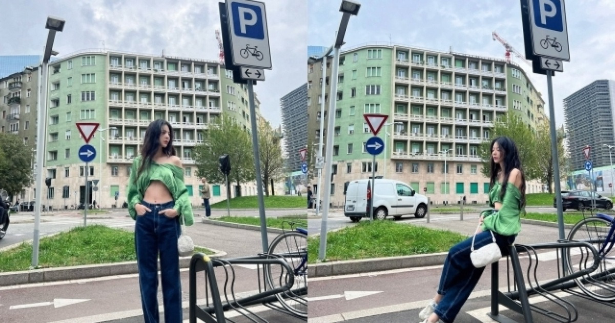 '47kg' 장재인, 과감 오프숄더+ 파격 언더붑 패션