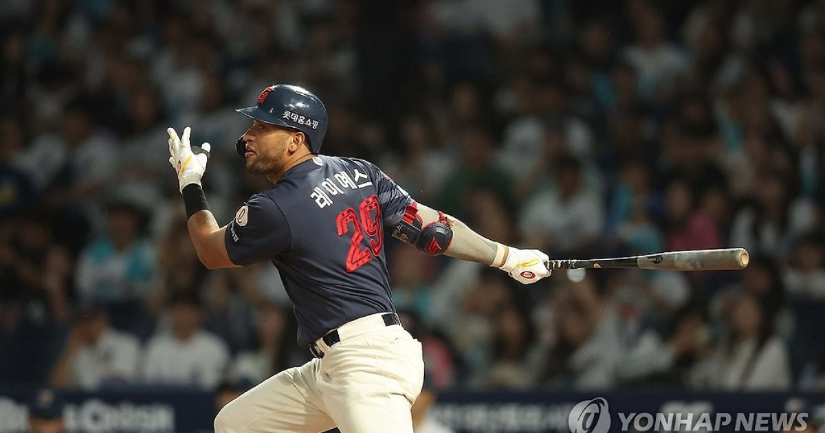 롯데 레이예스 KBO 202 안타 순간