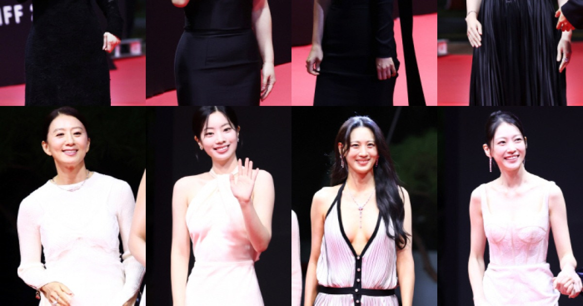 [SC-BIFF] 김희애→박보영·수현·김민하까지…女배우들 블랙or화이트 드레스로 물든 BIFF 레드카펫