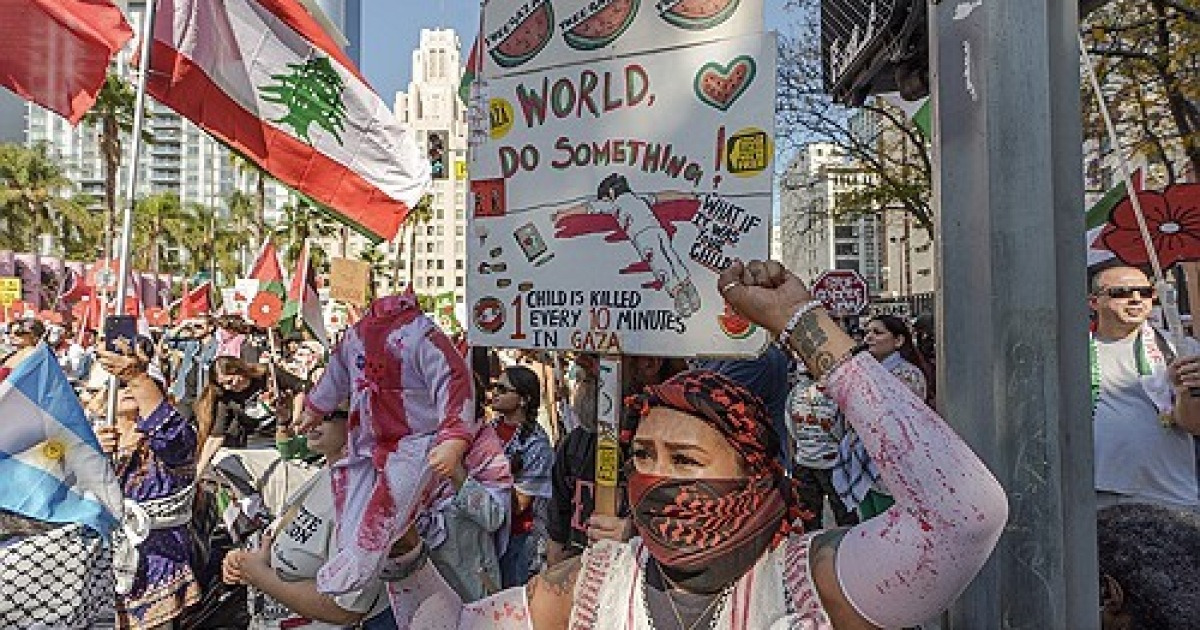 Mideast War Anniversary Global Protests