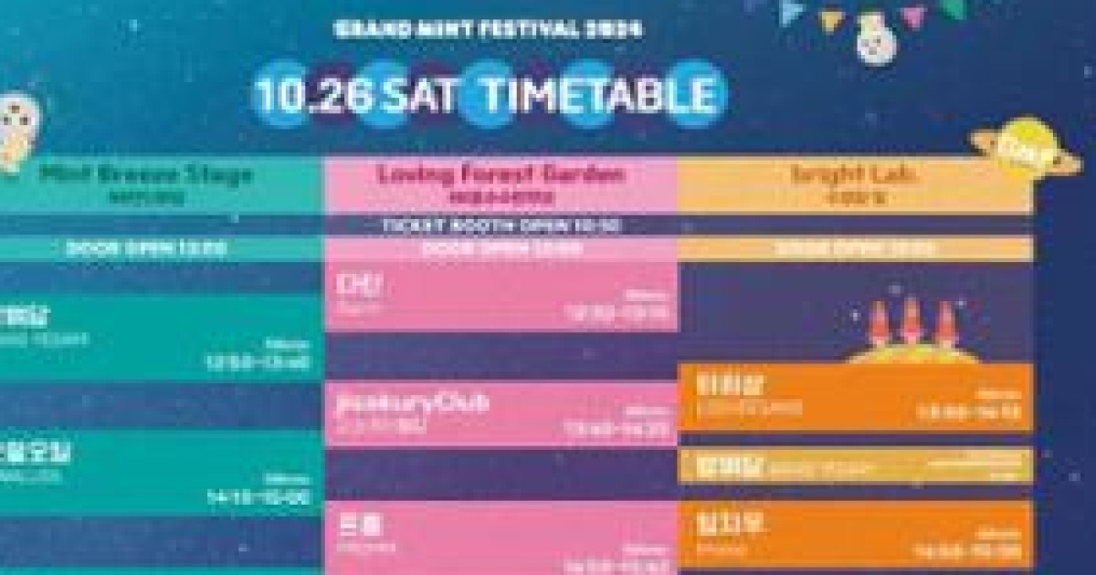 "데이식스→에이티즈 헤드라이너"...'GMF 2024', 최종 타임테이블 공개