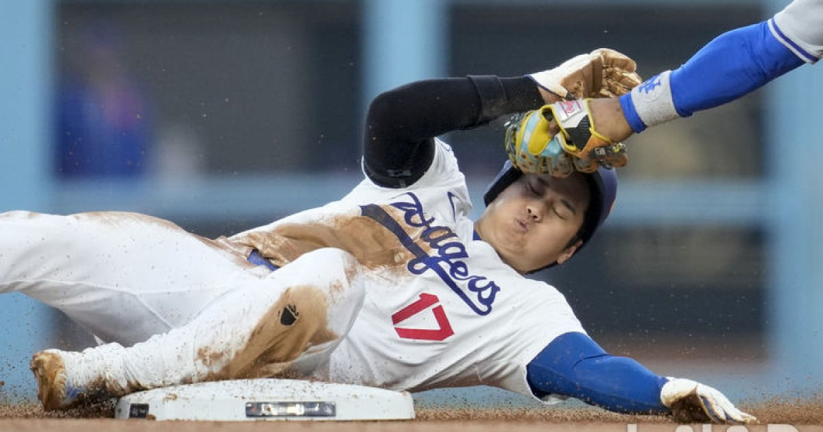 NLCS 1차전 도루 실패하는 오타니