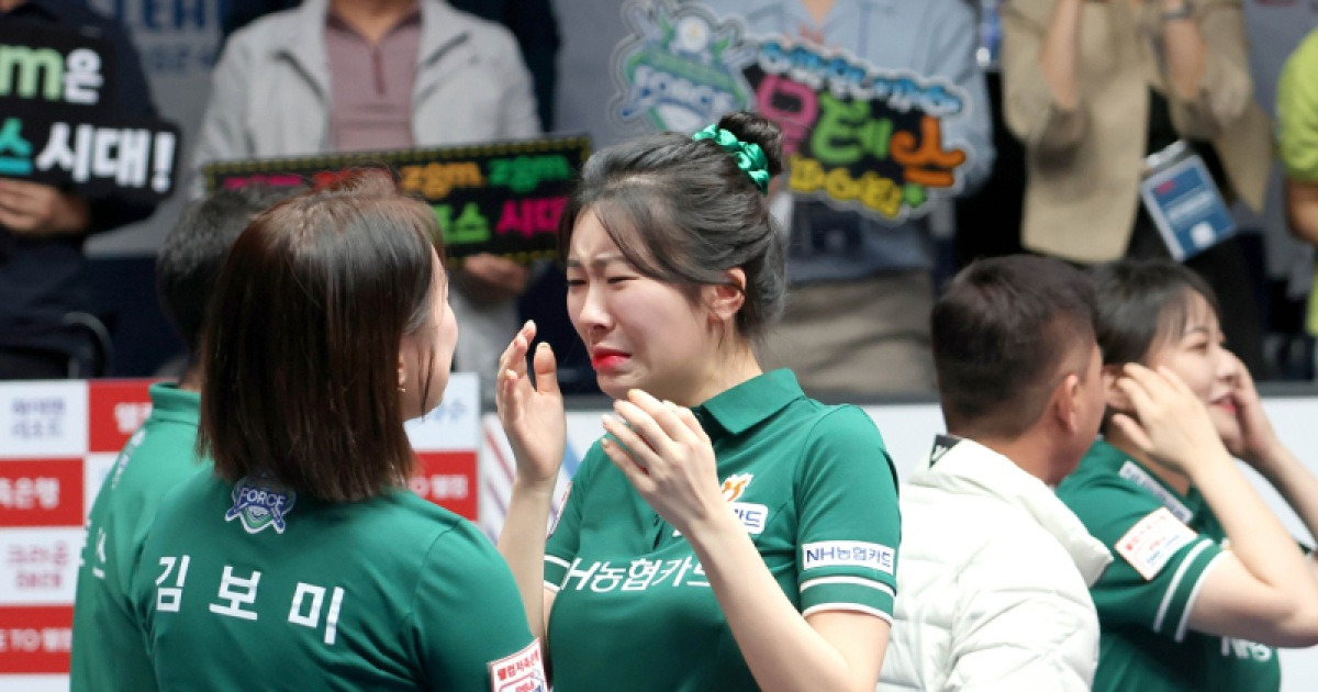‘당구 여신’ 정수빈 눈물…NH농협카드, 3R 우승 [PBA 팀리그]