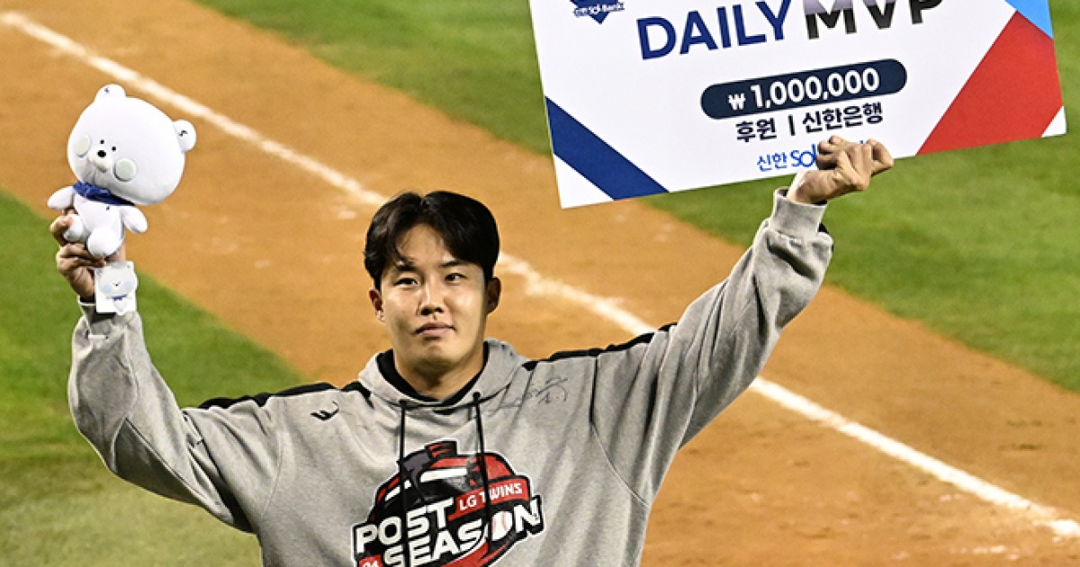 PO 3차전 MVP 임찬규 “준PO 5차전보다 긴장 덜 됐다..침착할 수 있다는 것이 성장한 듯”