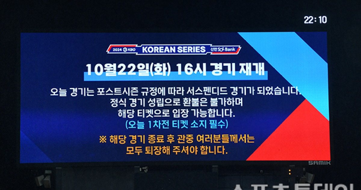 '야구'라는 본질 망각한 KBO…KS 1차전 서스펜디드 속 실책 세 가지 [ST스페셜]