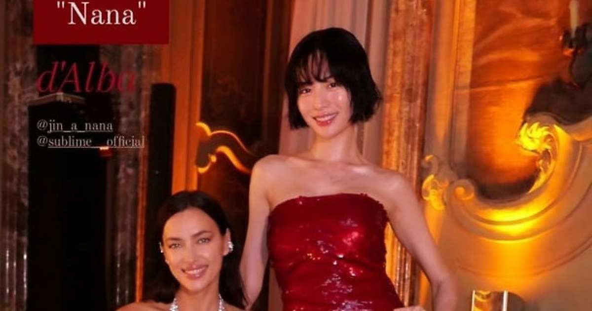 '171cm 48kg' 나나, 서양인에 안 꿀리는 비주얼…어깨라인까지 '갓벽'