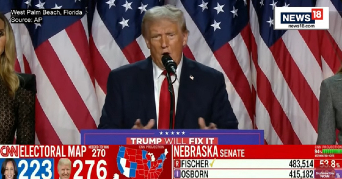 트럼프, 제47대 미국 대통령 당선…CNN "선거인단 276명 확보"