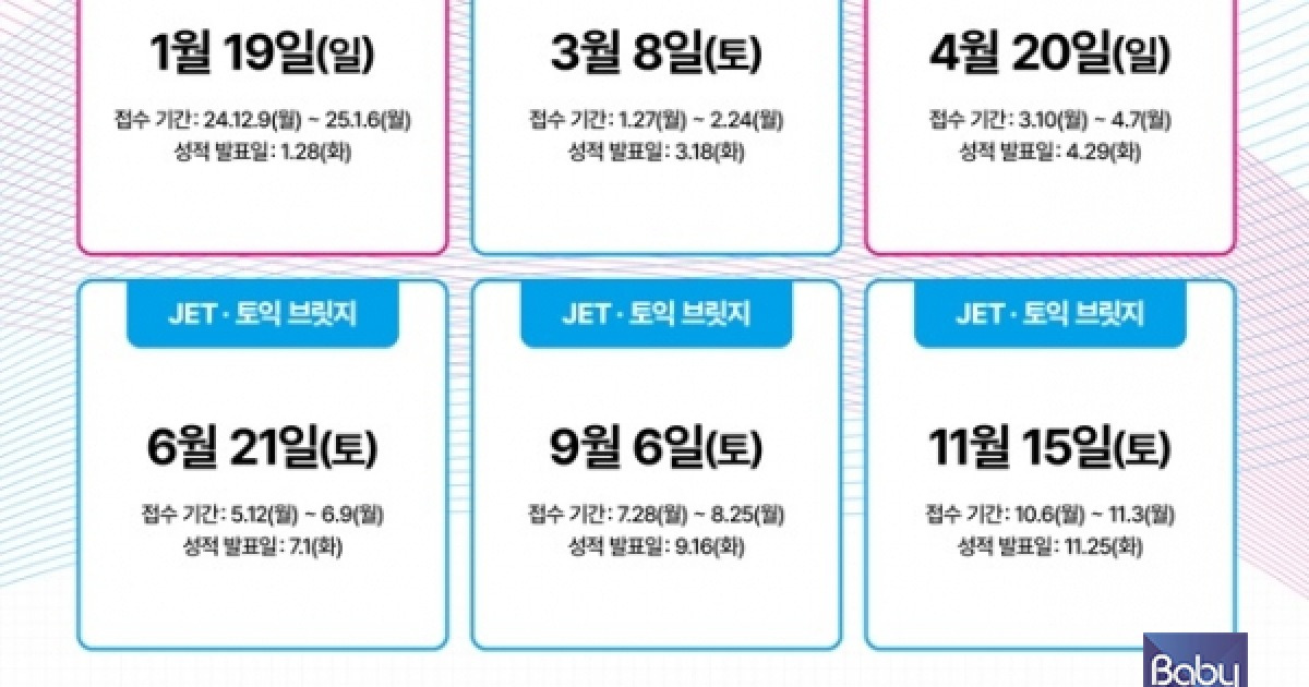 YBM, 2025년 JET·TOEIC Bridge 정기시험 일정 및 서비스 개선