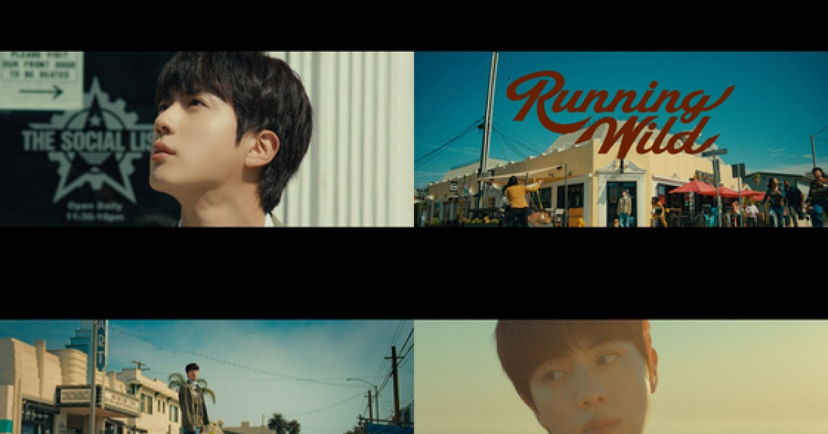 솔로 출격 BTS 진, 혼란 속 행복·사랑 외친 'Running Wild' MV