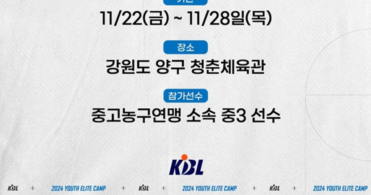 KBL, '포카리스웨트 히어로즈 2024 KBL 유스 엘리트 캠프' 개최