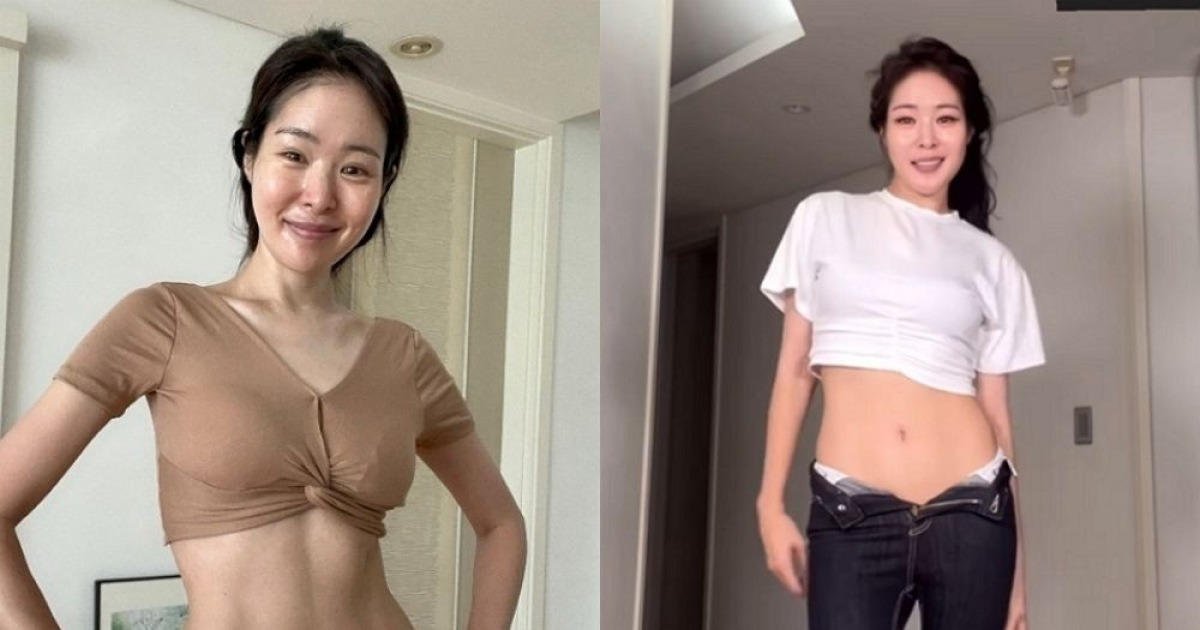 미자, 49kg에도 남다른 11자 복근+명품 골반... '♥김태현' 부럽네