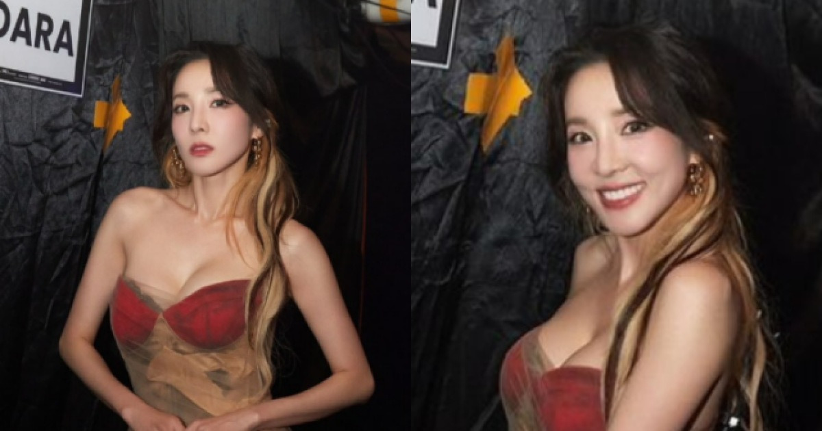 '39kg' 산다라박, 부쩍 볼륨감 강조…이게 가능해?