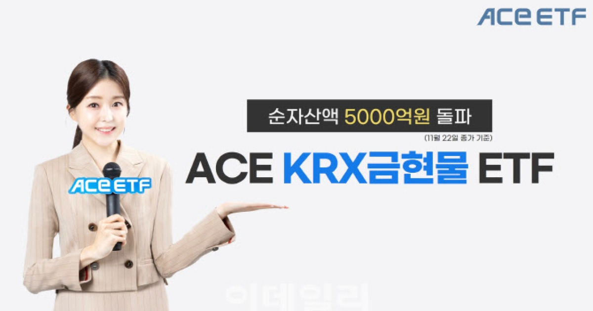 한투운용, 'ACE KRX금현물 ETF' 순자산액 5000억 돌파